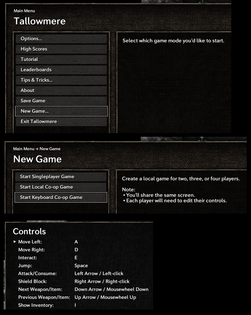 Is a controller required to play in local? :: Tallowmere Technical Support & Bugs